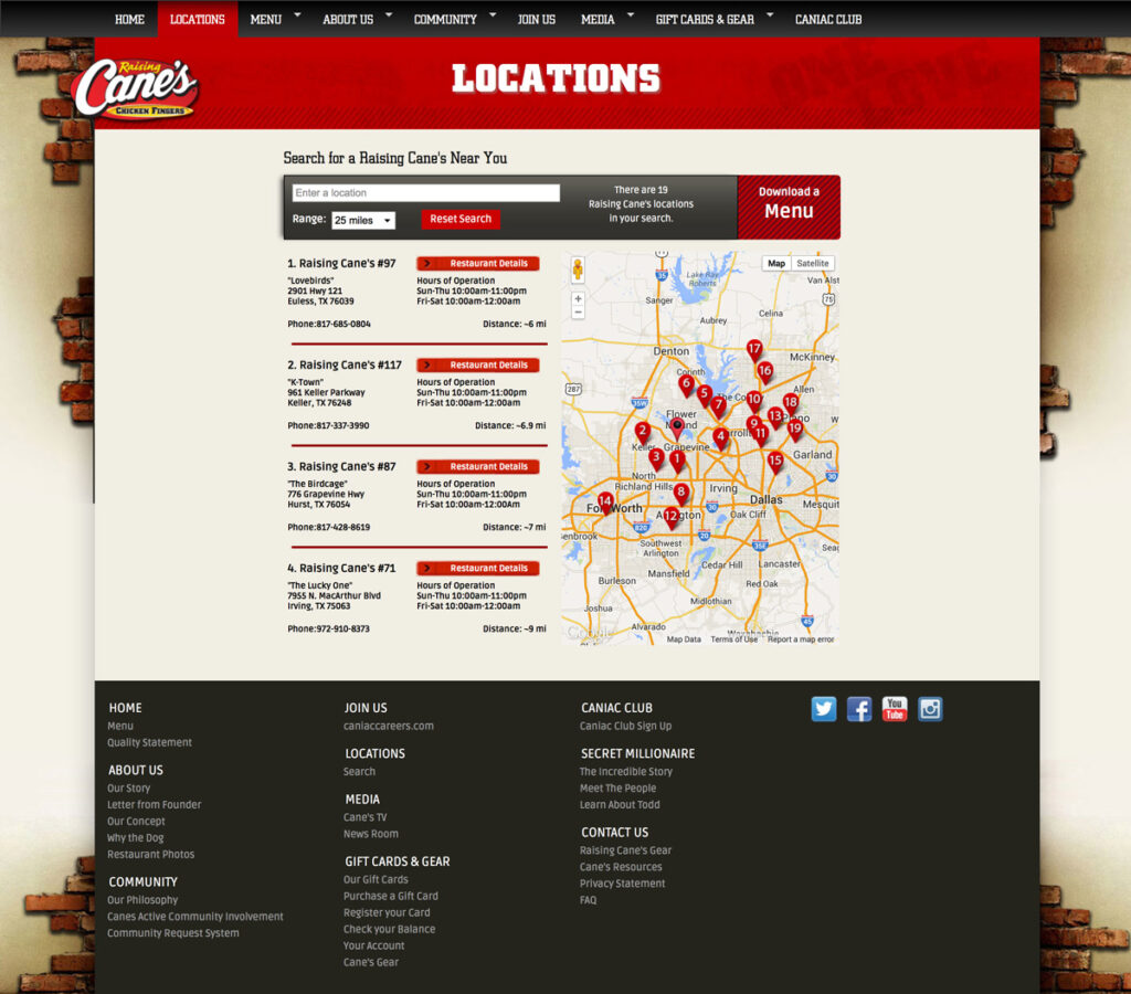 Raising Cane’s Website Revamp - Rhom Creative Marketing Agency